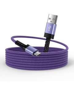 ailkin micro usb charging cable, 1 pack 6ft android charger cord nylon braided fast charging cable compatible galaxy s6 s7 edge,kindle,android & windows smartphones, ps4 and more-purple