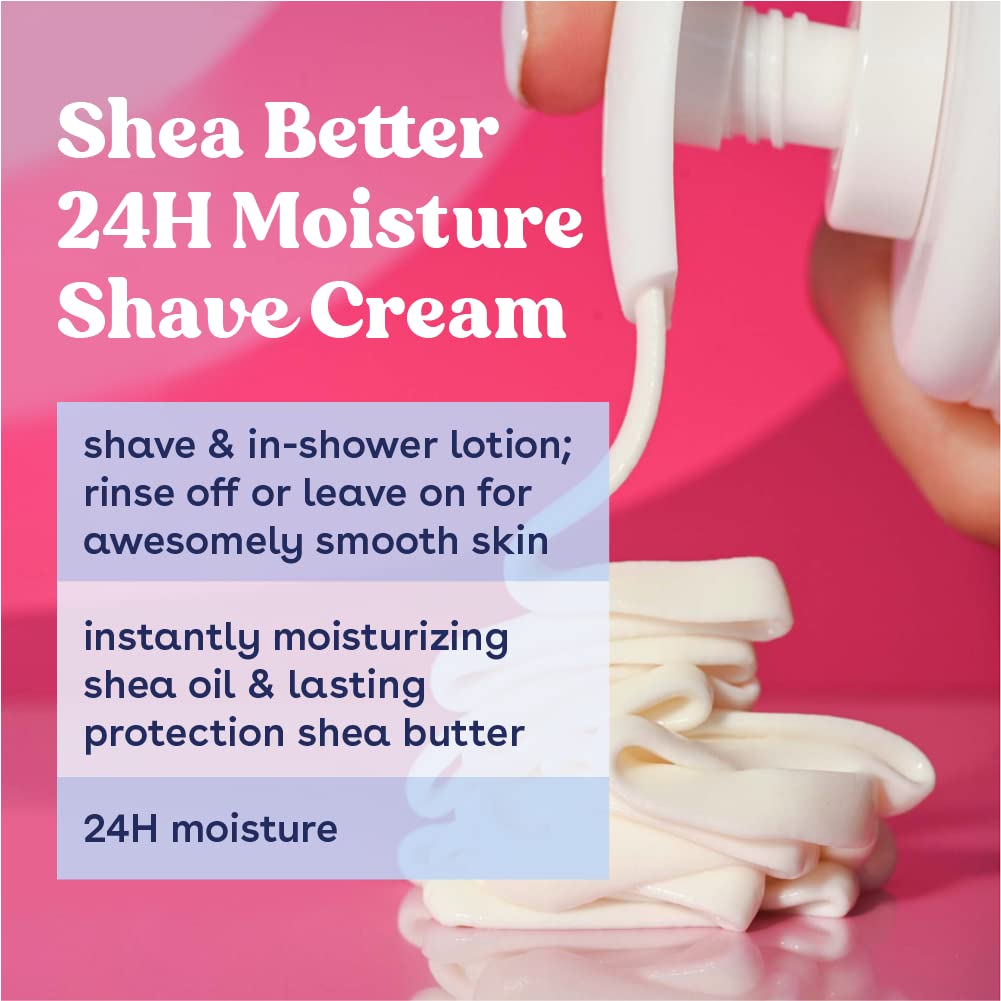 eos Shea Better Shaving Cream for Women - Vanilla Bliss, Shave Cream, Skin Care and Lotion with Shea Butter and Aloe, 24 Hour Hydration, 7 fl oz, Pack of 5