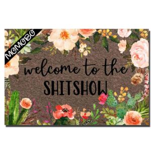 momobo funny doormat custom indoor doormat -welcome doormat home and office decorative entry rug garden/kitchen/bedroom mat non-slip rubber 23.6 x15.7 inch