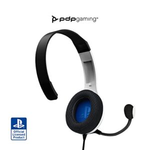 pdp lvl30 wired headset with single-sided one ear headphone for playstation, ps4, ps5 - mac, tablet compatible - noise-cancelling mic - lightweight, cool comfort, great for gaming , school and remote work - white