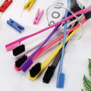 Boao 14 Pcs Edge Brush Bulk Double Sided Edge Control Eyebrow Brush Hair Comb Comb Smooth Grooming for Baby Women, 7 Colors