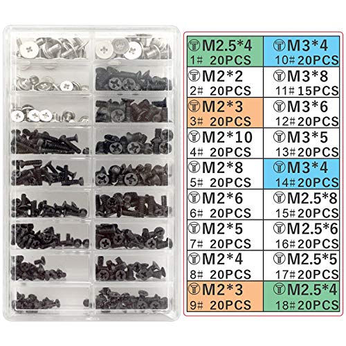 Akuoly Laptop Screw Set PC M2 M3 M2.5 Screw Standoffs for Universal Laptops and Hard Drive Disk M.2 SSD, 355 Pieces