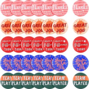 willbond reward button pins recognition button round pins positive appreciation incentive motivation awards for kids or workers school office party supplies(50 pcs)