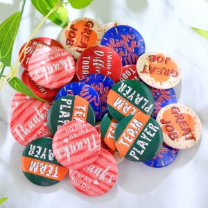 WILLBOND Reward Button Pins Recognition Button Round Pins Positive Appreciation Incentive Motivation Awards for Kids or Workers School Office Party Supplies(50 Pcs)