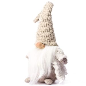 Funoasis Holiday Gnome Handmade Swedish Tomte, Christmas Elf Decoration Ornaments Thanks Giving Day Gifts Swedish Gnomes tomte 16 Inches (Khaki)