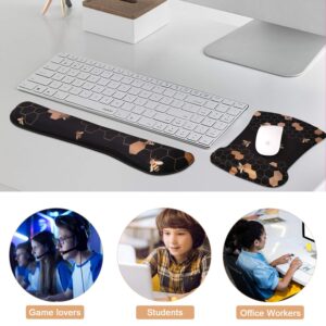 iCasso Ergonomic Mouse Pad with Wrist Rest, Keyboard Wrist Rest Mouse Wrist Rest, Made of Memory Foam, Easy Typing and Relieve Wrist Pain, Perfect for Computer Keyboard Office (A-Honeycomb)