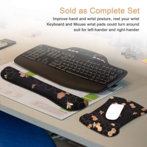 iCasso Ergonomic Mouse Pad with Wrist Rest, Keyboard Wrist Rest Mouse Wrist Rest, Made of Memory Foam, Easy Typing and Relieve Wrist Pain, Perfect for Computer Keyboard Office (A-Honeycomb)