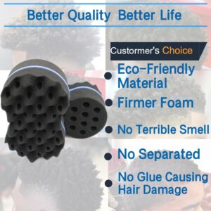 Hair Twist Sponge Brush Two Sides Dread Dreading Wave Twisting Foam Afro Barber Curl Sponge for Women and Men Boy Girl Small and Big Holes 1 Pcs