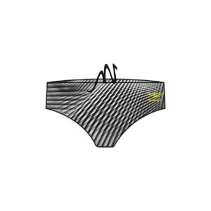 speedo men's warped weave brief black/white 26