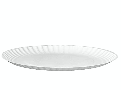 Comfy Package [9 Inch - 200 Count Disposable Uncoated Paper Plates - White