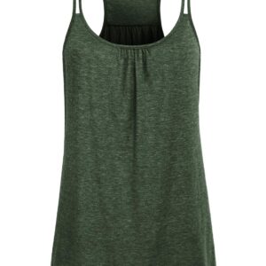 Hibelle Green Tank Top for Women, 2022 Summer Fashion Workout Shirts Loose Fit Sleeveless Tops Racerback Exercise Gym Clohtes Funny Light Weight Cool Tunic Tshirts Leggings Small