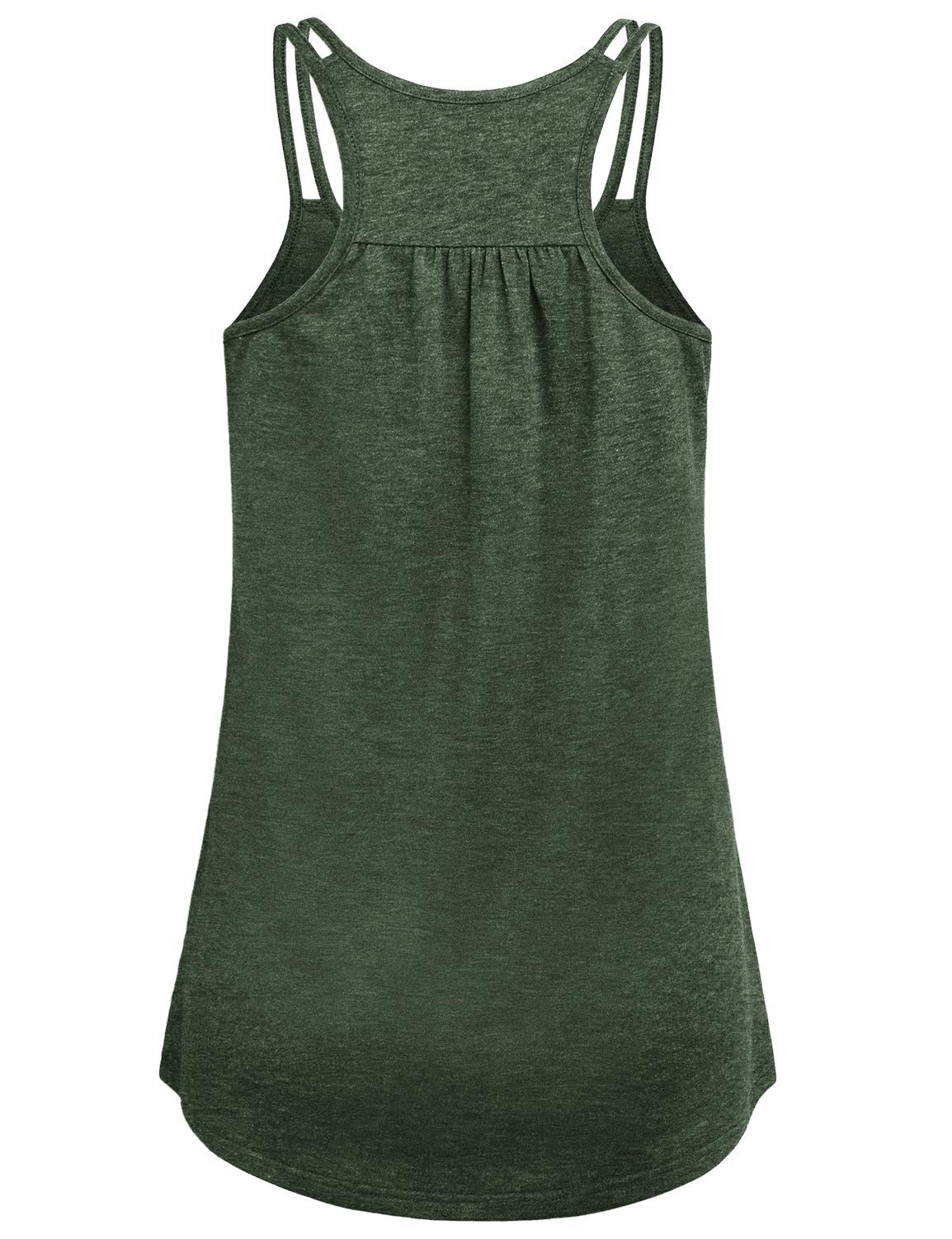 Hibelle Green Tank Top for Women, 2022 Summer Fashion Workout Shirts Loose Fit Sleeveless Tops Racerback Exercise Gym Clohtes Funny Light Weight Cool Tunic Tshirts Leggings Small