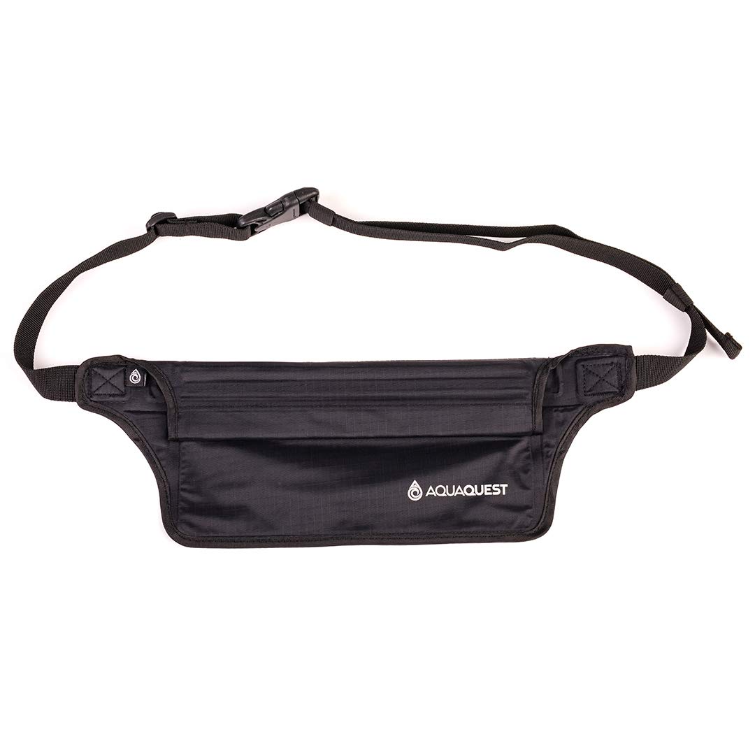 AquaQuest AquaRoo Money Belt - The Original 100% Waterproof Waist Pack Travel Pouch, since 1994 - Comfortable, Adjustable, Lightweight - Black