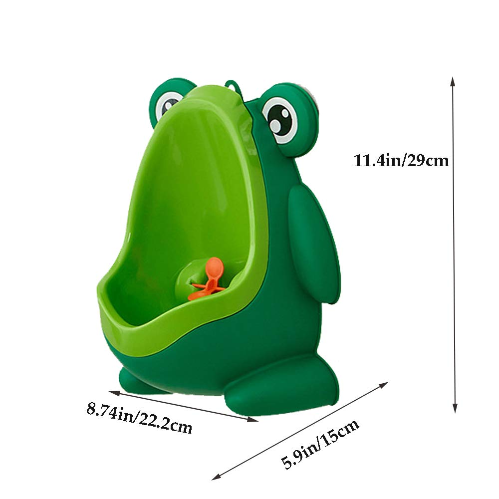 Frog Pee Training,Cute Potty Training Urinal for Boys with Funny Aiming Target,Green Urinals for Toddler Boy