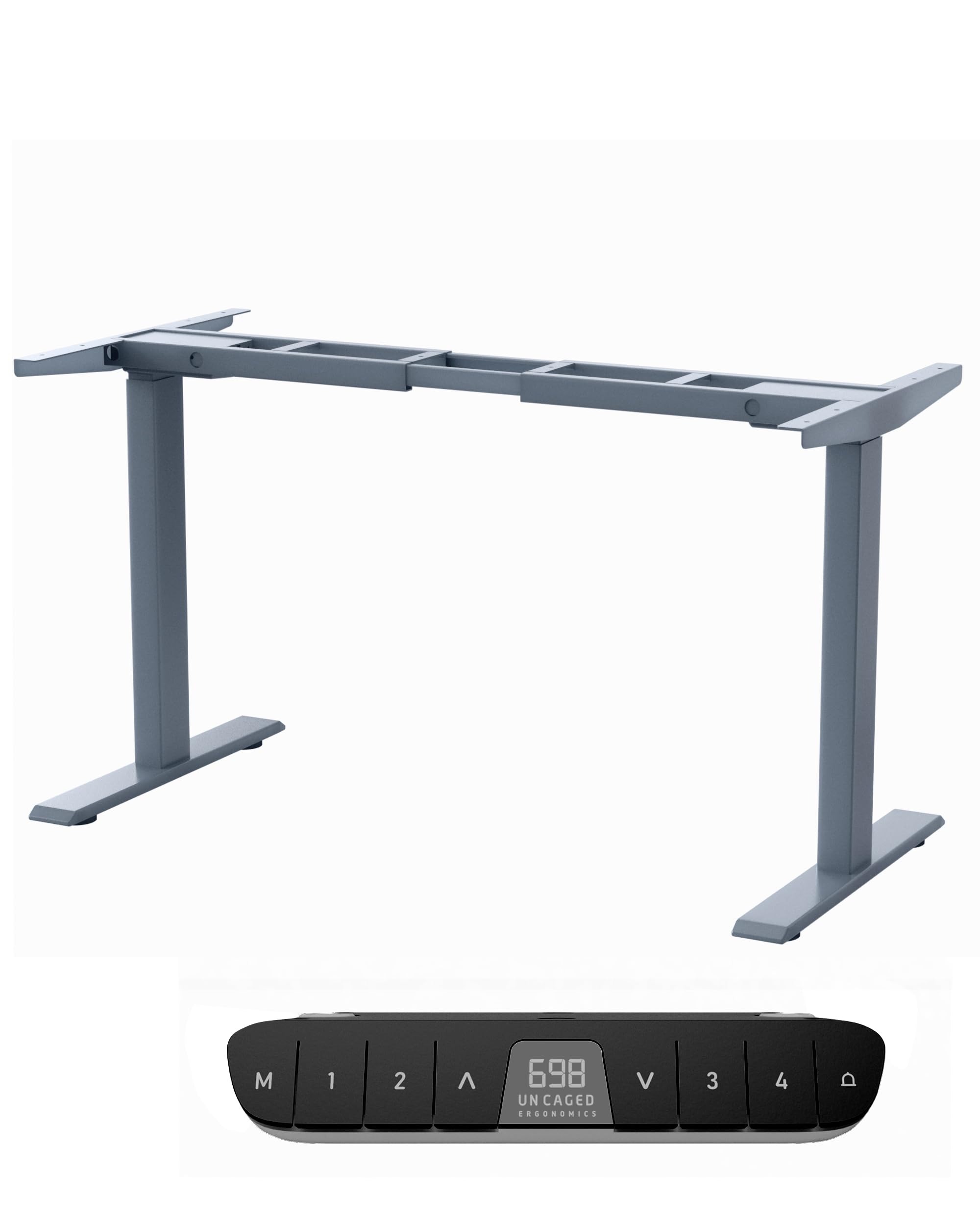 Uncaged Ergonomics Rise Up Standing Desk Legs – Dual Motor Standing Desk Frame with Memory Electric Standing Desk Frame Height Adjustable Table Legs for Sit Stand Desk Base Electronic Rising Desk