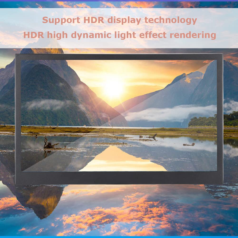 13.3in Monitor, 1920 * 1080 16:9 HDR Game Monitor, Portable Dsplay Screen, Full HD Wide Viewing Angle Screen, Dual Speakers