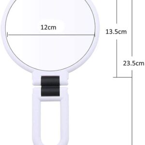 15x Magnifying Handheld Mirror,Travel Folding Hand Held Mirror,Double Sided Pedestal Makeup Mirror with 1/15x Magnification