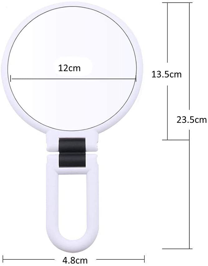 15x Magnifying Handheld Mirror,Travel Folding Hand Held Mirror,Double Sided Pedestal Makeup Mirror with 1/15x Magnification