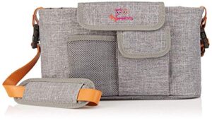 mysweetots all-in-1 baby stroller organizer | large cup holders, plenty of pockets, key holder, wipes pocket, bonus leather strap | multipurpose baby bag for busy parents | free diaper changing pad!!