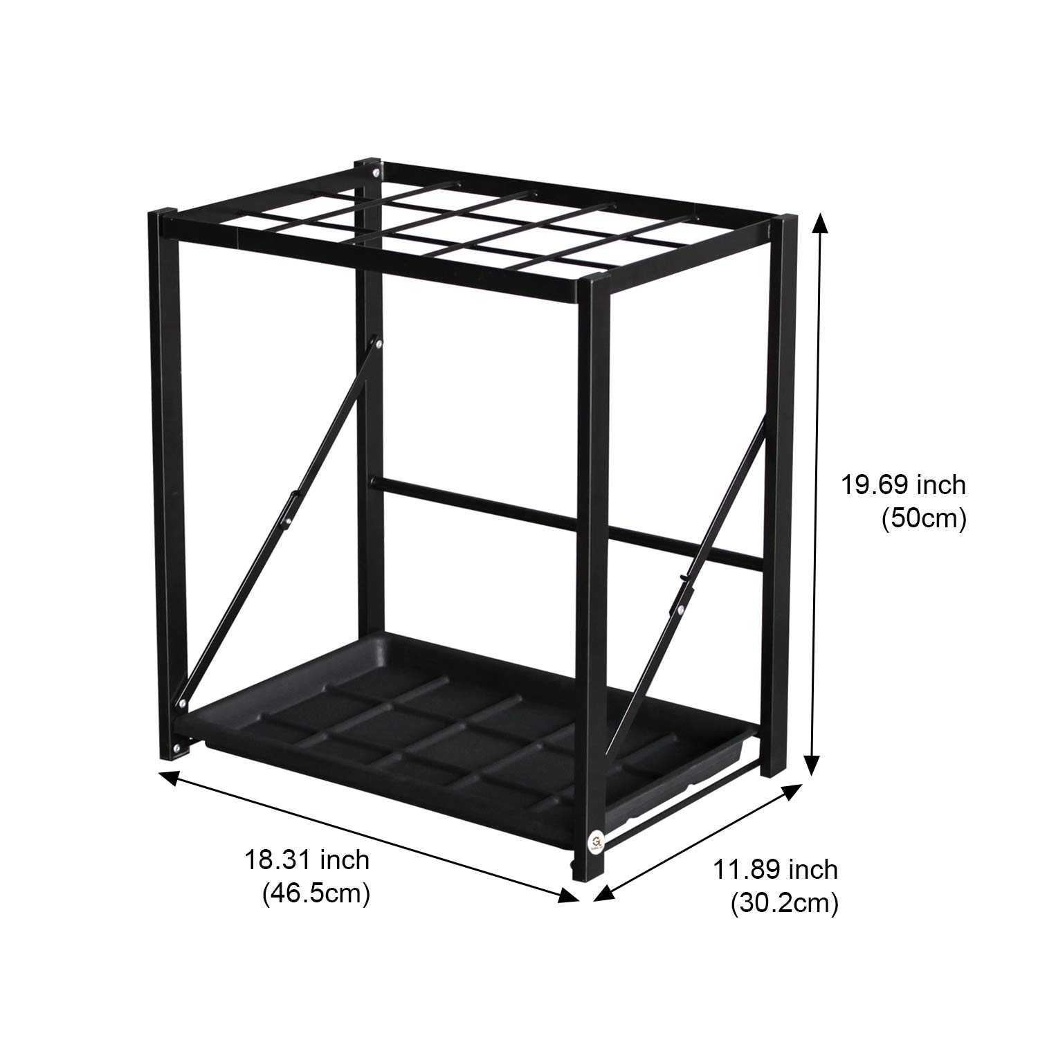 GL GLOBAL LIFE Folding Umbrella Storage Stand Rack Holder Organizer Free Standing Industrial Umbrella Rack for Entryway Home Commercial Office Hotel Entry Hallway Patio Décor with Removable Drip Tray