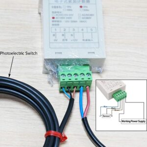 Twidec/6 Digits 0-999999 Customer Traffic Counter 100V-240VAC LED Auto Display Digital People Counter + 0-2M NPN Photoelectric Switch Sensor R61+ Holder + Reflector Panel