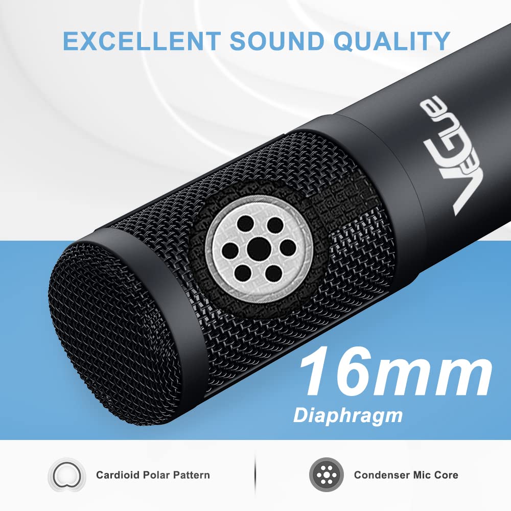 VeGue USB Microphone Kit, 192kHz/24Bit Streaming Podcast PC Condenser Computer Mic Set for Gaming, YouTube Video, Recording Music, Voice Over, Studio Mic with Adjustable Arm Stand (VG-016)