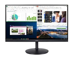 acer cb242y bir 23.8" full hd (1920 x 1080) ips zero frame home office monitor with amd radeon free sync - 1ms vrb, 75hz refresh, height adjustable stand with tilt & pivot (hdmi & vga ports),black