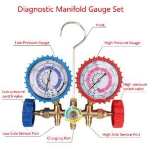 Air conditioning Refrigerant Charging Hoses with Diagnostic Manifold Gauge Set and 2 Quick Coupler for R410A R22 R404 Refrigerant charging,1/4" Thread Hose Set 60" Red/Yellow/Blue (3pcs)