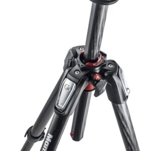 Manfrotto MT055CXPRO4 055 Carbon Fiber 4-Section Tripod with Horizontal Column (Black) Bundled with ZAYKiR Tripod Strap Non-Slip with Two Quick-Release Loops (Black)