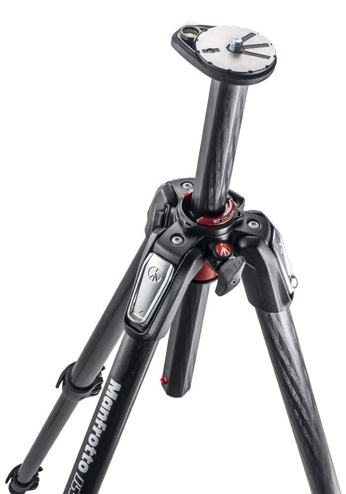 Manfrotto MT055CXPRO4 055 Carbon Fiber 4-Section Tripod with Horizontal Column (Black) Bundled with ZAYKiR Tripod Strap Non-Slip with Two Quick-Release Loops (Black)