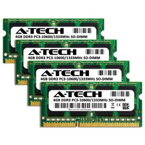 A-Tech 16GB (4x4GB) RAM for Apple iMac (Mid 2010, Mid 2011, Late 2011) | DDR3 1333MHz PC3-10600 204-Pin SODIMM Memory Upgrade Kit