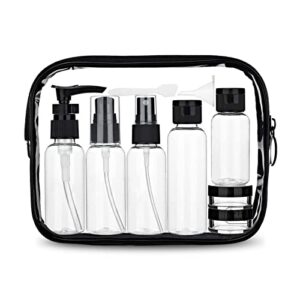 abirday travel size bottles containers for toiletries with toiletry bag kit for liquids, leak-proof & tsa approved carry-on for airplane - women/men