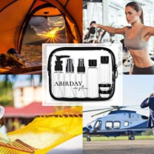 ABIRDAY Travel Size Bottles Containers for Toiletries with Toiletry Bag Kit for Liquids, Leak-Proof & TSA Approved Carry-on for Airplane - Women/Men