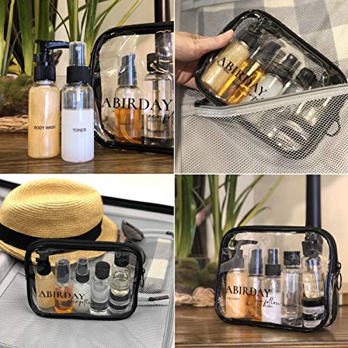 ABIRDAY Travel Size Bottles Containers for Toiletries with Toiletry Bag Kit for Liquids, Leak-Proof & TSA Approved Carry-on for Airplane - Women/Men