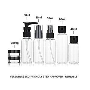 ABIRDAY Travel Size Bottles Containers for Toiletries with Toiletry Bag Kit for Liquids, Leak-Proof & TSA Approved Carry-on for Airplane - Women/Men