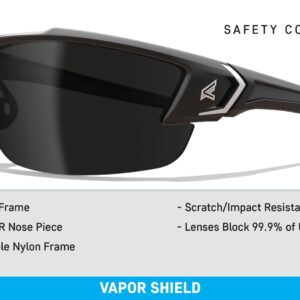 EDGE Khor G2 Z87 Safety Glasses, Polarized Lenses, 99.9% UV Protection, Shatter Resistant, Vapor Shield Elite Anti-fog (Smoke Vapor Shield)