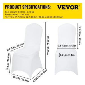 VEVOR 150 Pcs White Chair Covers Polyester Spandex Chair Cover Stretch Slipcovers for Wedding Party Dining Banquet Flat-Front Chair Cover