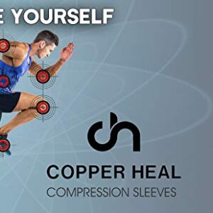 COPPER HEAL Elbow Brace (PAIR) - ADJUSTABLE Support & Medical Recovery from Tennis Elbow or Lateral Epicondylitis arm sleeves men nerve rennis workout pads softball