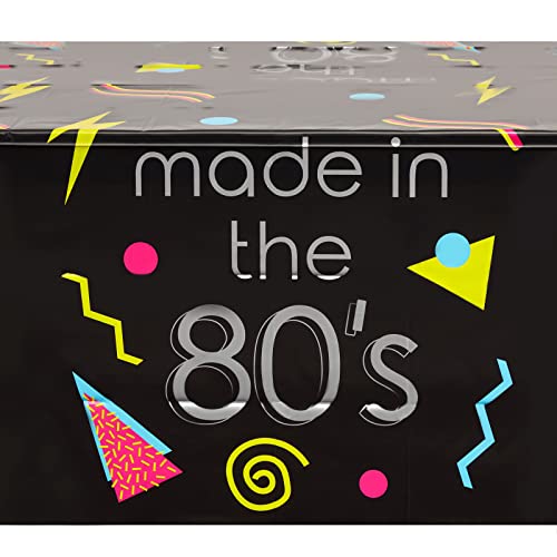 Sparkle and Bash 3 Pack Retro 80s Table Cover, Plastic Tablecloth for 1980s Party Decorations (54 x 108 in)