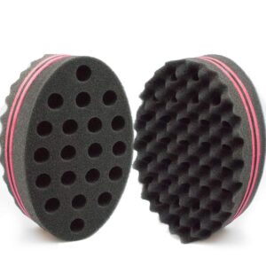 Hair Magic Twist Sponge Two Sides Dread Afro Coil Barber Sponge for Curl Curling Sponge Brush Men and Women Foam Wave Sponge Big and Small Holes for Boy Girl Long Short Hair 1 Pcs (B07V9J6QDR)