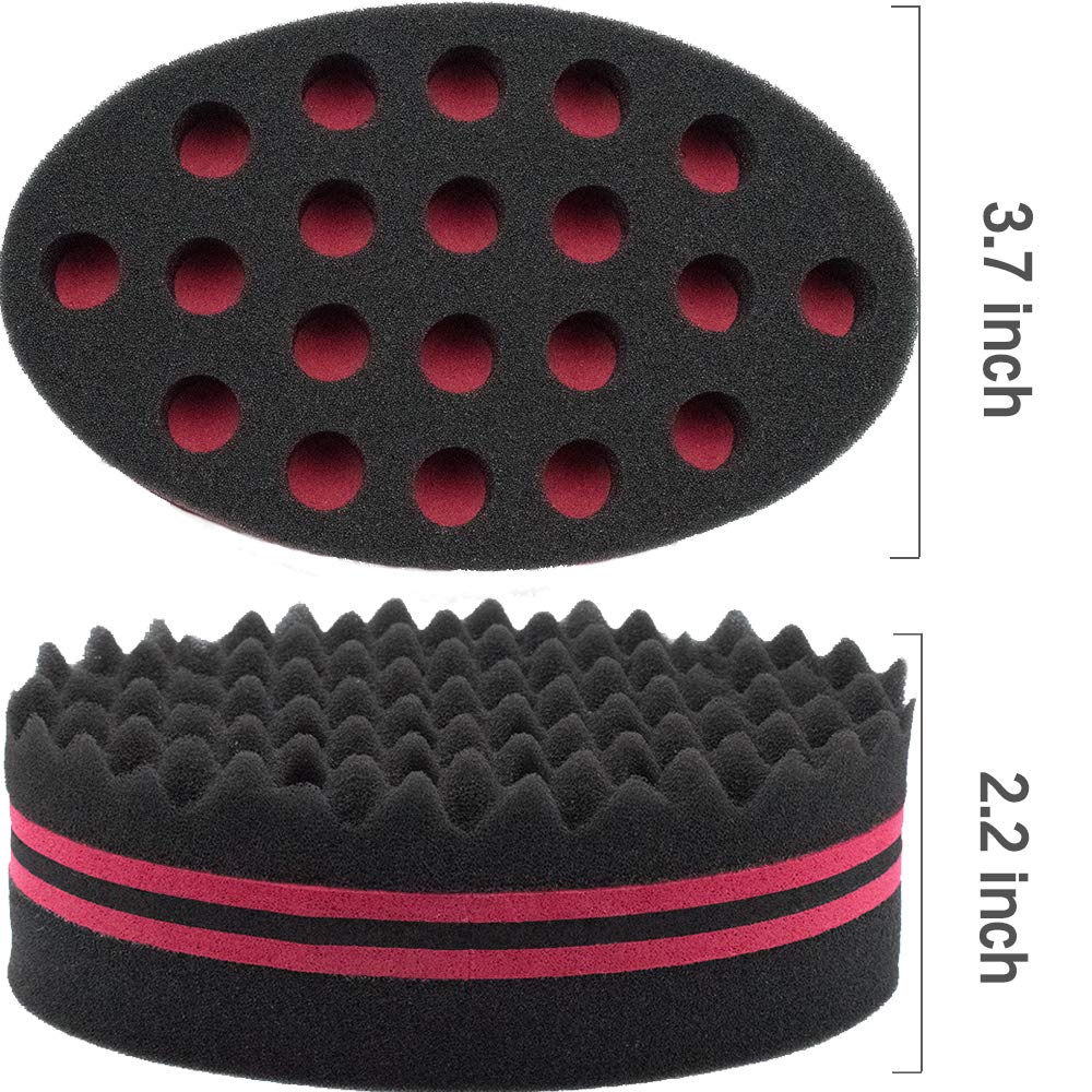 Hair Magic Twist Sponge Two Sides Dread Afro Coil Barber Sponge for Curl Curling Sponge Brush Men and Women Foam Wave Sponge Big and Small Holes for Boy Girl Long Short Hair 1 Pcs (B07V9J6QDR)