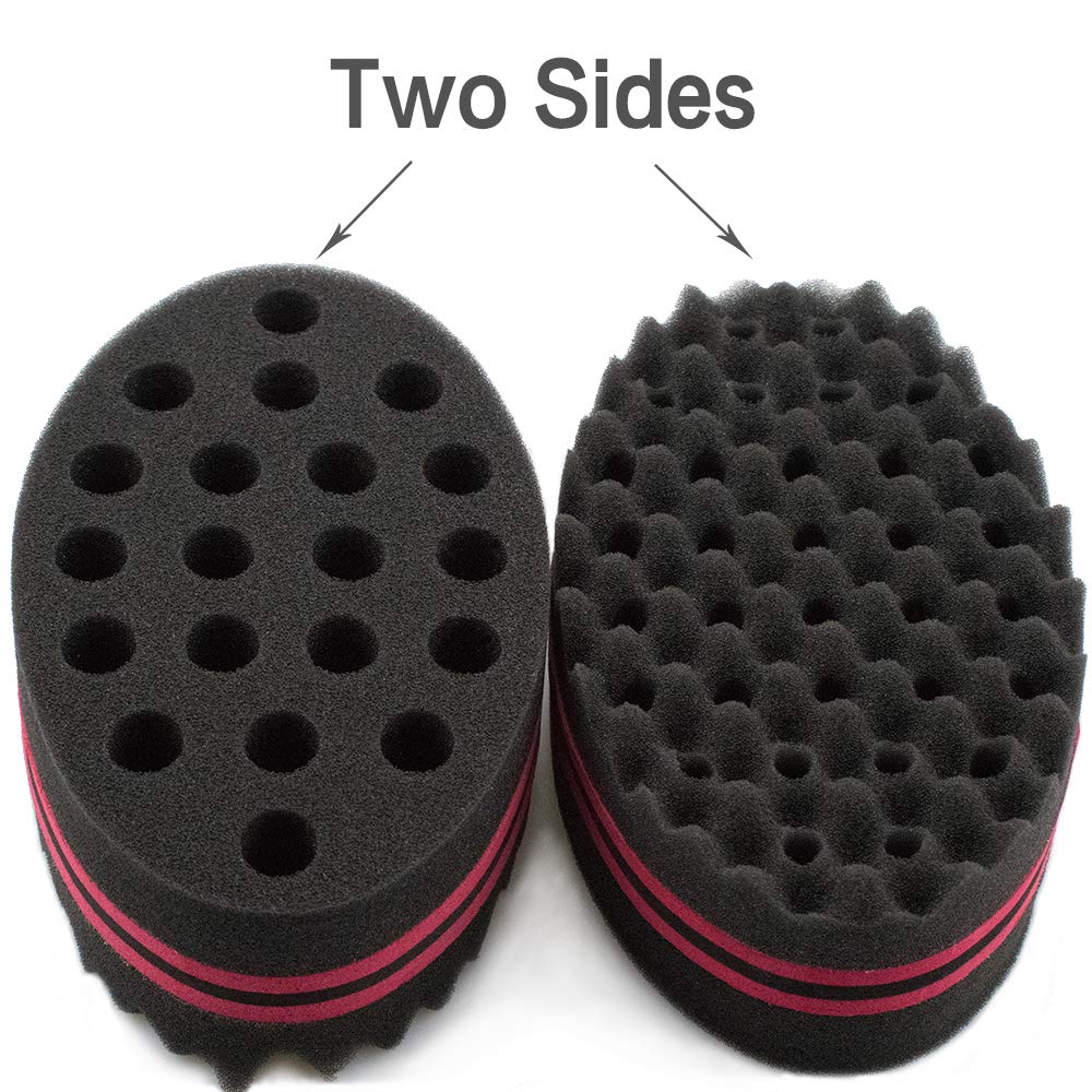 Hair Magic Twist Sponge Two Sides Dread Afro Coil Barber Sponge for Curl Curling Sponge Brush Men and Women Foam Wave Sponge Big and Small Holes for Boy Girl Long Short Hair 1 Pcs (B07V9J6QDR)