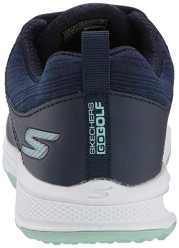 Skechers womens Pro 2 Spiked Waterproof Golf Shoe, Navy/Turquoise, 10 US