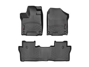 weathertech custom fit floorliners for honda passport, pilot - 1st & 2nd row (44839-1-2), black