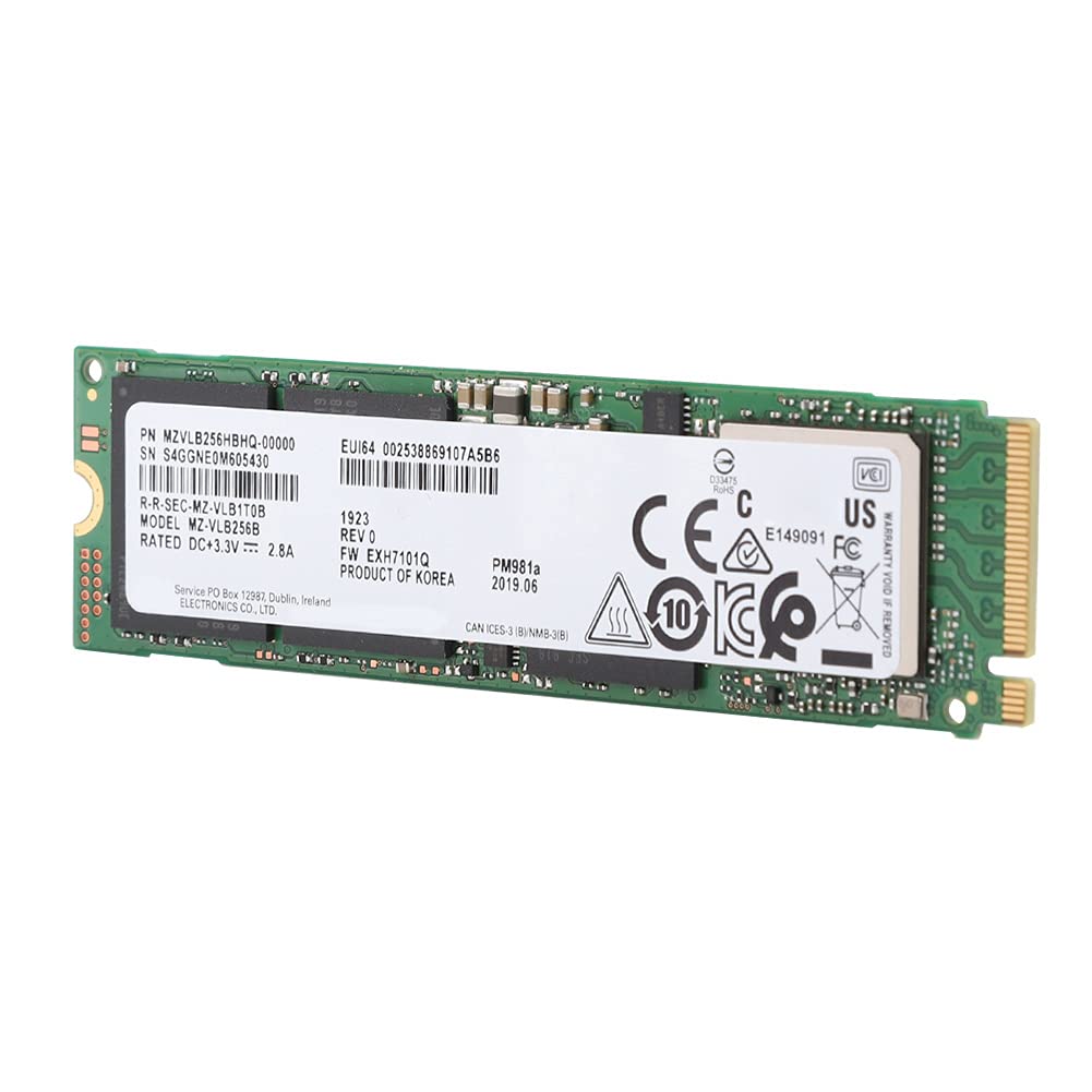 PM981a Nvme m.2 2280 Interface Internal Solid State Drive PCI E Solid State High Speed 3500MB/S Reading 2300MB/S Writing Suitable for High End Motherb (256GB)