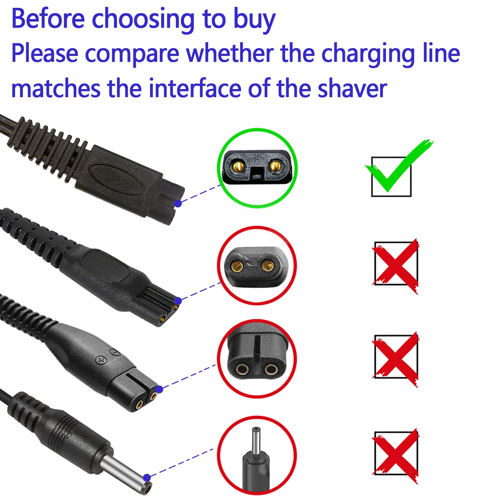 Shaver Charger for Solo Men's Rechargeable Full Body Hair Trimmer Replacement Electric Shaver Charging Cable 5V USB Charger with Cleaning Brush(1 Packs)