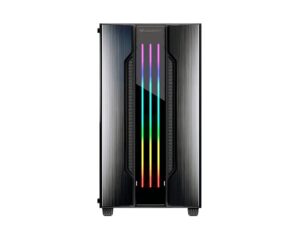 cougar gemini m mini tower gaming case with addressable rgb and dynamic lighting effects (iron-gray)