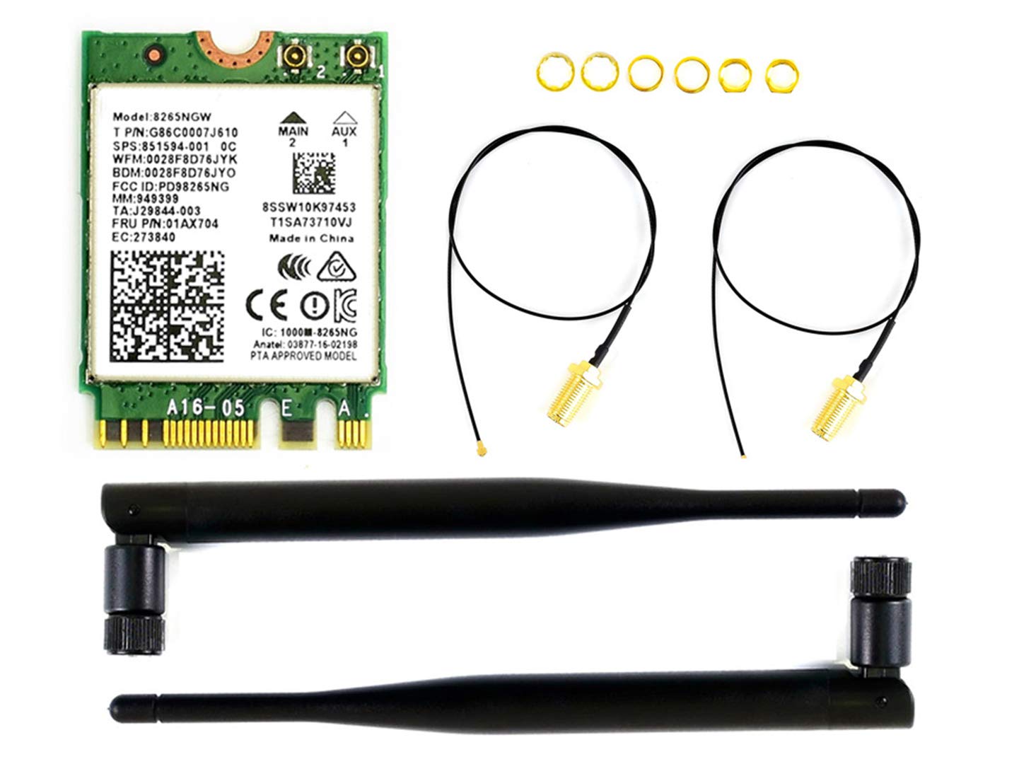 Wireless-AC8265 Dual Mode AC8265 Wireless NIC Module for Jetson Nano Developer Kit B01/A02, Support 2.4GHz/5GHz 300Mbps/867Mbps Dual Band WiFi and Bluetooth 4.2