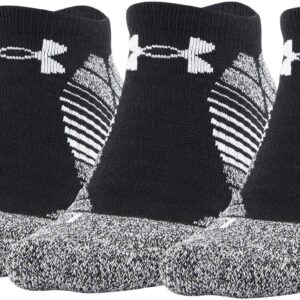 Under Armour Adult Elevated Performance No Show Socks, 3-Pairs , Black , Large