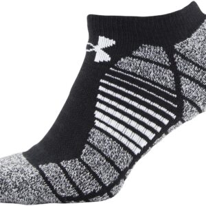 Under Armour Adult Elevated Performance No Show Socks, 3-Pairs , Black , Large